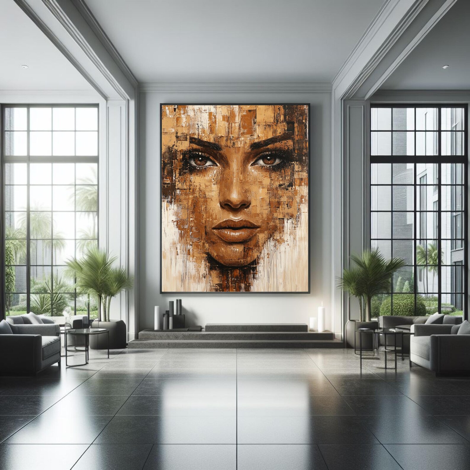 Digital Abstract Portrait Art | Printable Wall Decor | Instant Download ...