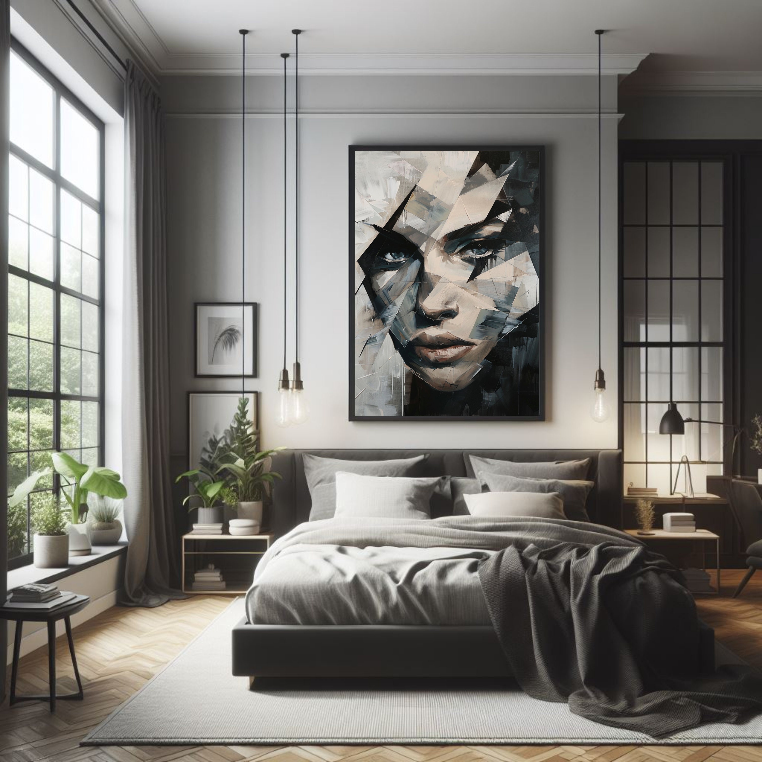 Digital Abstract Portrait Art | Printable Wall Decor | Instant Download ...