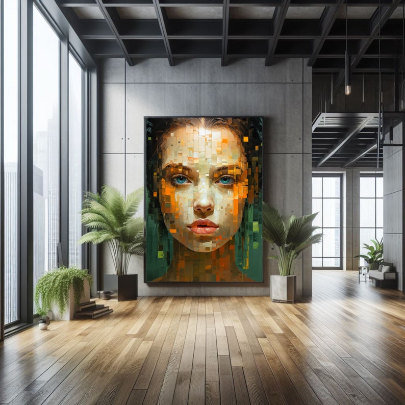 Digital Abstract Portrait Art | Printable Wall Decor | Instant Download ...