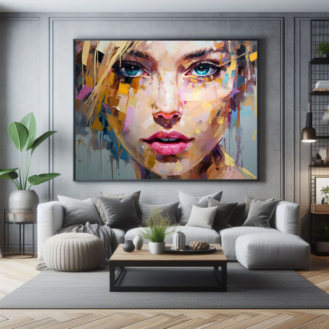 Digital Abstract Portrait Art | Printable Wall Decor | Instant Download ...