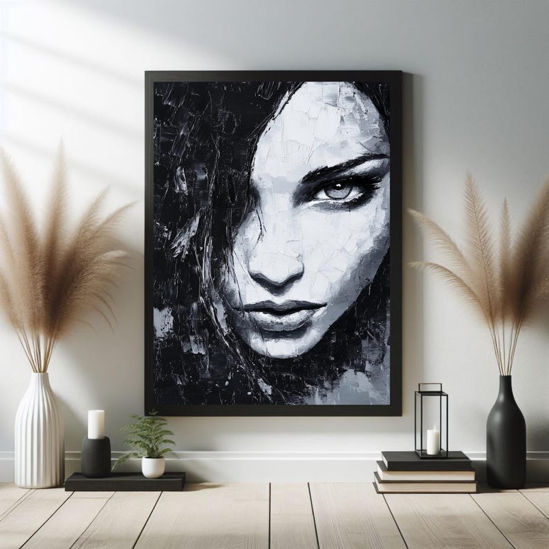 Digital Abstract Portrait Art | Printable Wall Decor | Instant Download ...