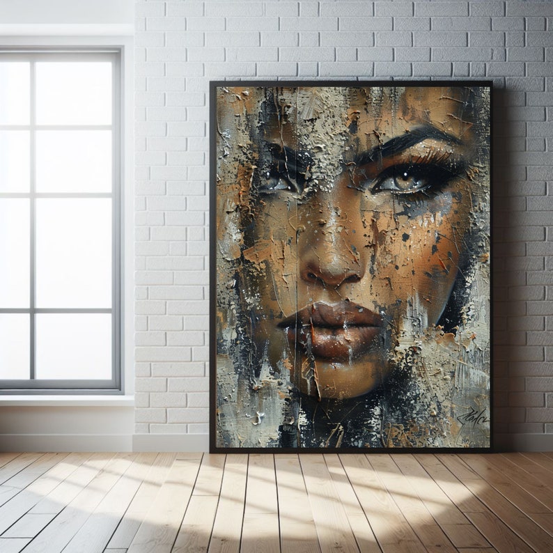 Digital Abstract Portrait Art Printable Wall Decor Instant Download ...