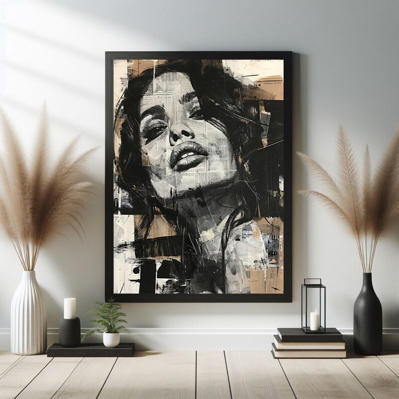 Digital Abstract Portrait Art | Printable Wall Decor | Instant Download ...