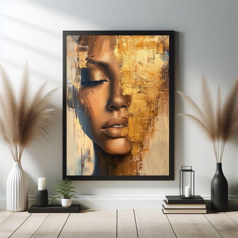 Digital Abstract Portrait Art | Printable Wall Decor | Instant Download ...