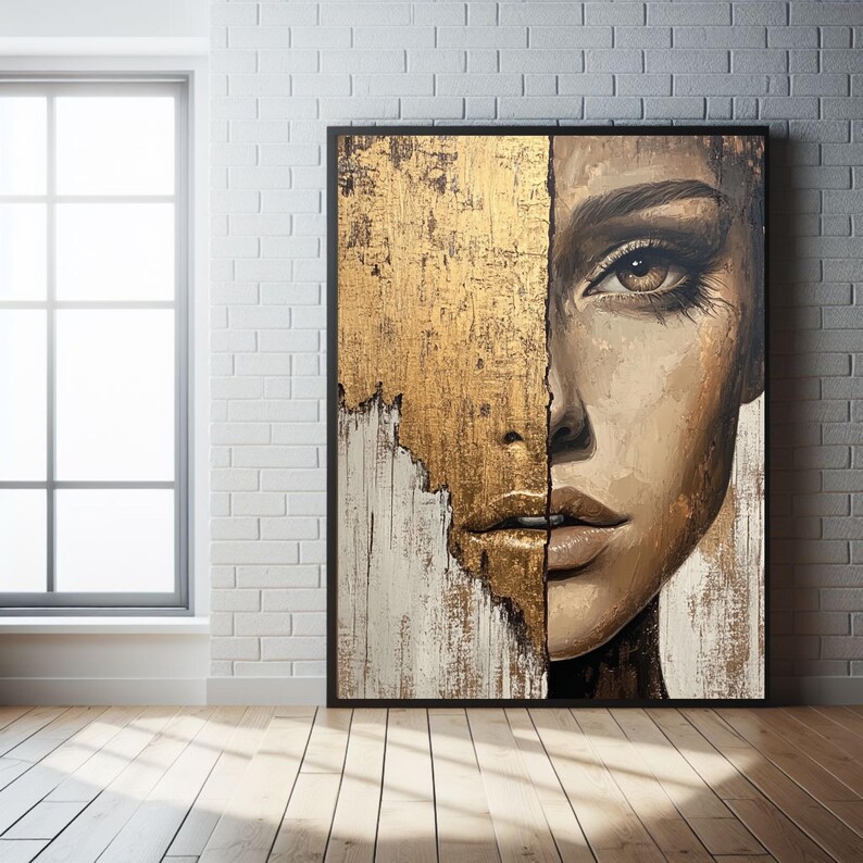Digital Abstract Portrait Art | Printable Wall Decor | Instant Download ...