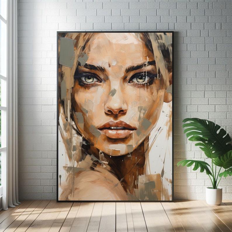 Digital Abstract Portrait Art | Printable Wall Decor | Instant Download ...