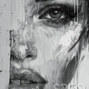 Digital Abstract Portrait Art | Printable Wall Decor | Instant Download ...