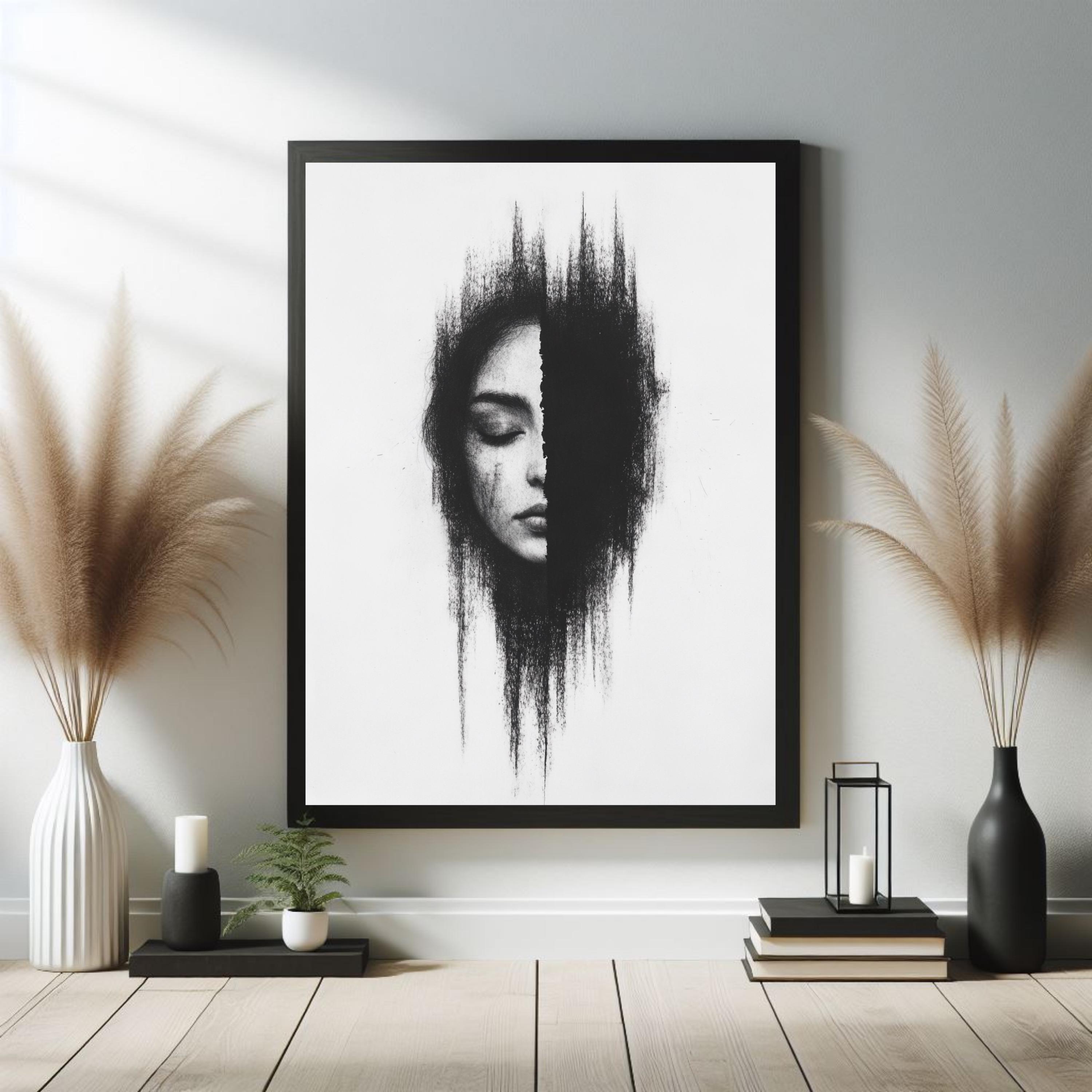 Digital Abstract Portrait Art | Printable Wall Decor | Instant Download ...