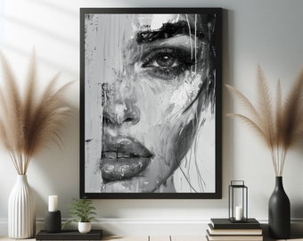Digital Abstract Portrait Art | Printable Wall Decor | Instant Download ...