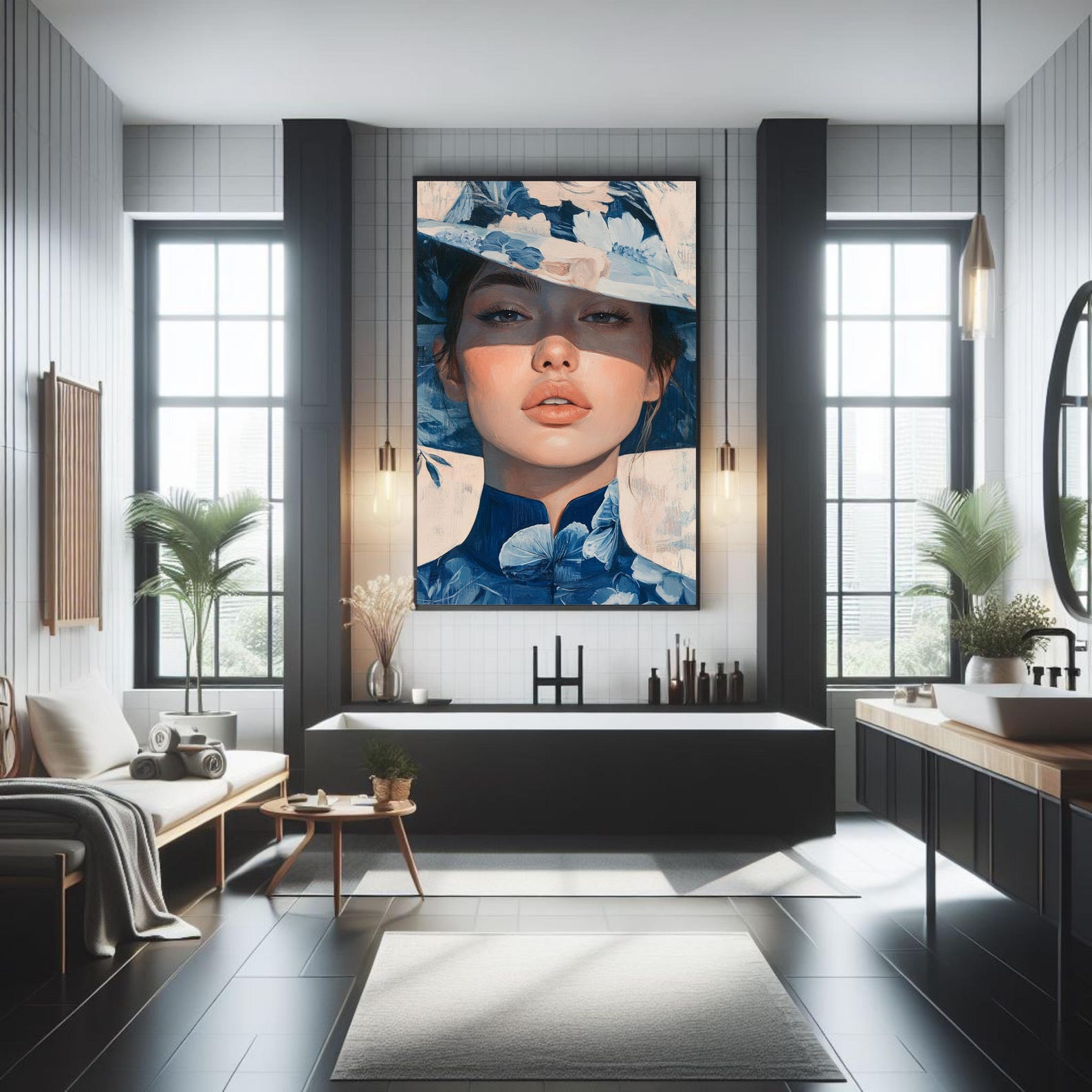 Digital Abstract Portrait Art | Printable Wall Decor | Instant Download ...