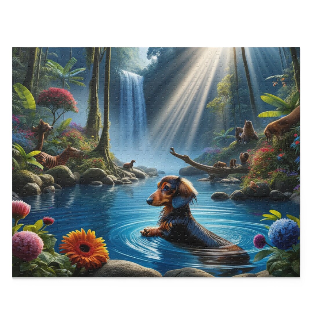 Dachshund Puzzle (120, 252, 500-piece) Dog Jigsaw Puzzle, Chipboard Dog ...