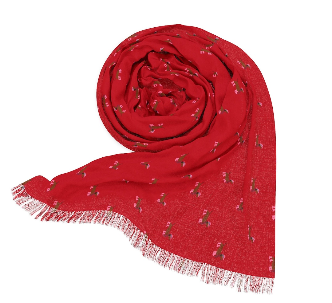 Dog Scarf for Women, Wiener Dog Scarf, Red Scarf, Dachshund Scarf ...