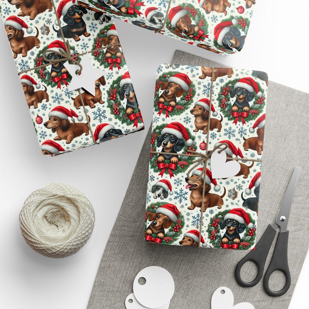 Dachshund Wrapping Paper, Wiener Dog Wrapping Paper, Doxie Wrapping ...