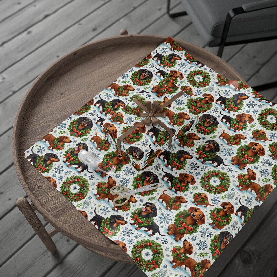 Dachshund Wrapping Paper, Wiener Dog Wrapping Paper, Doxie Wrapping ...