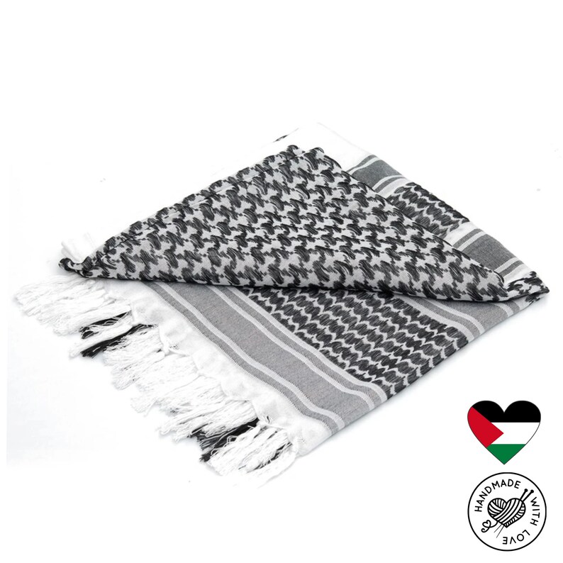 Keffiyeh Palestinian Style Cotton Scarf With Tassels,arab Scarf ...