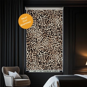 Leopard Patterned Natural Room Roller Blinds for Window or Door ...