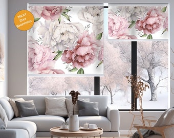 Flowers Pattern Roller Blinds for Window or Door, Window Roller Shades ...