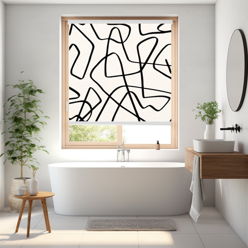 Natural Room Roller Blinds for Window or Door, Bohemian Style Window Roller Shades, Printed ...