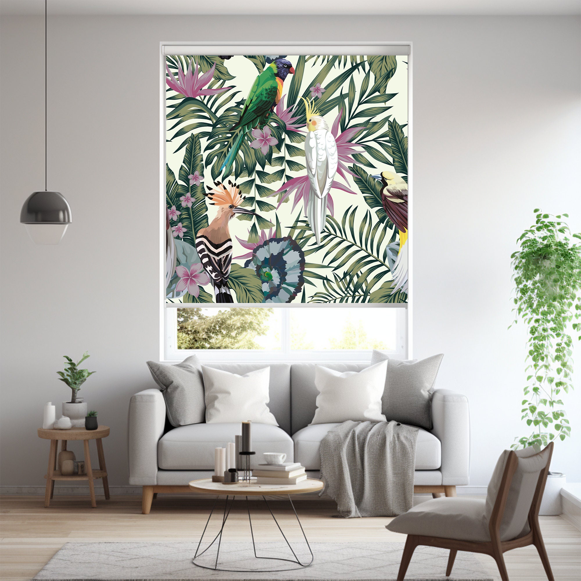 Tropical Pattern Roller Blinds for Window or Door, Green Consept Window ...