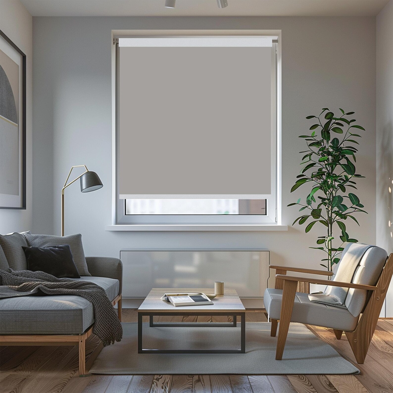 Window or Door Roller Blinds, Grey Color Window Roller Blinds, Printed ...