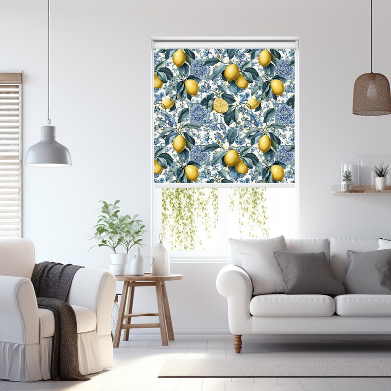 Lemon Pattern Roller Blind: Lemon Toile Vintage Window Shade - Etsy