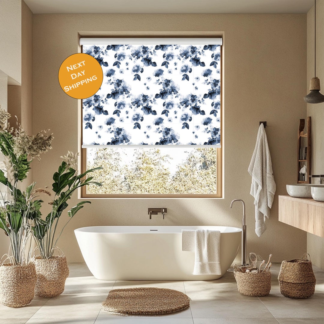 Flowers Pattern Roller Blinds for Window or Door, Window Roller Shades ...