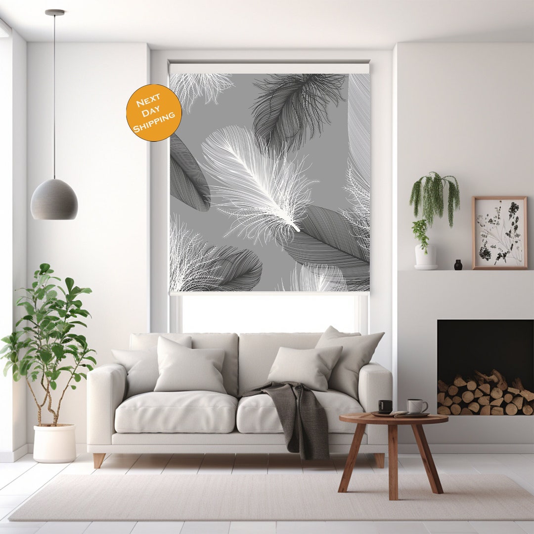 Leaf Design Room Roller Blinds for Window or Door, Bohemian Style ...