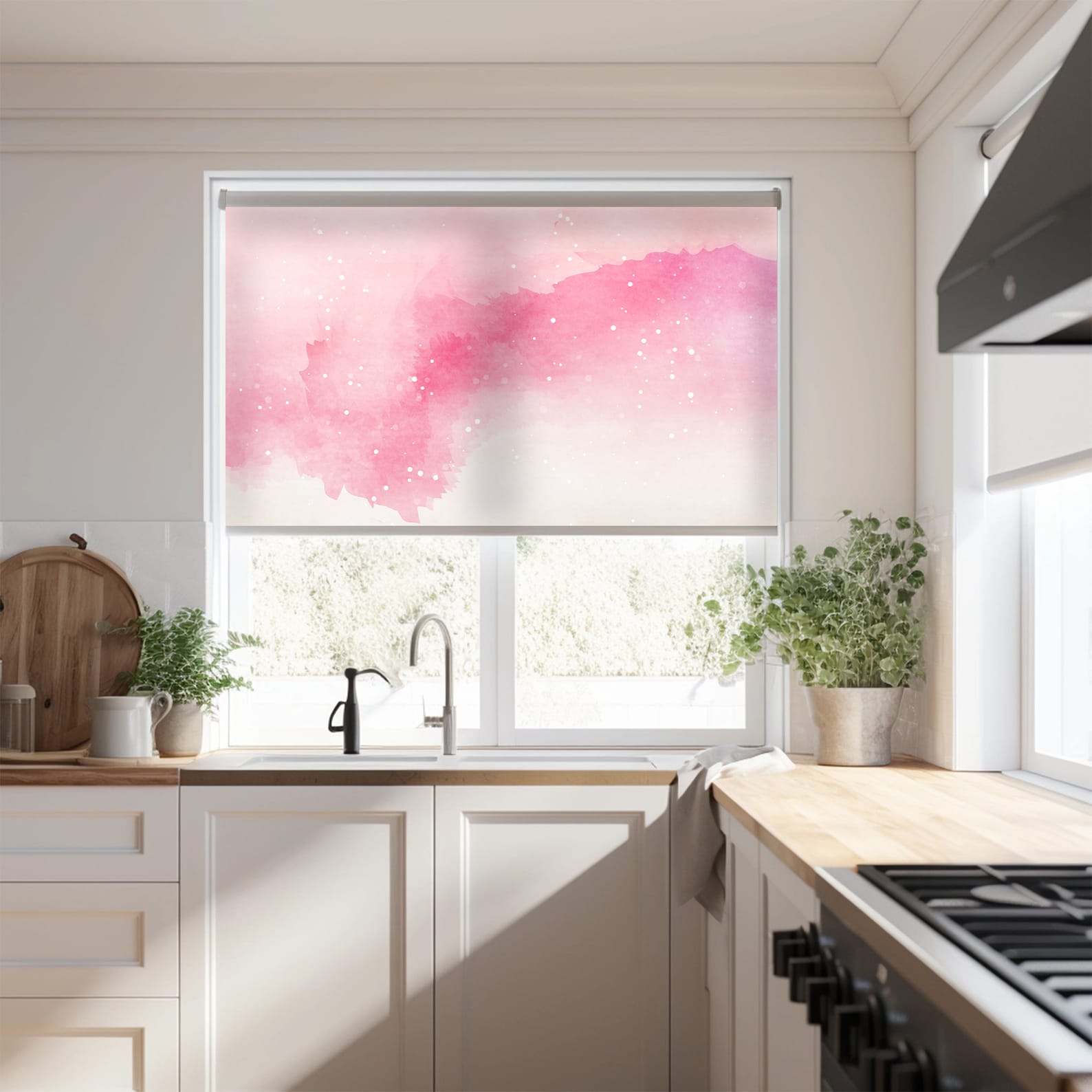 Pink Room Roller Blinds for Window or Door, Bohemian Style Window ...