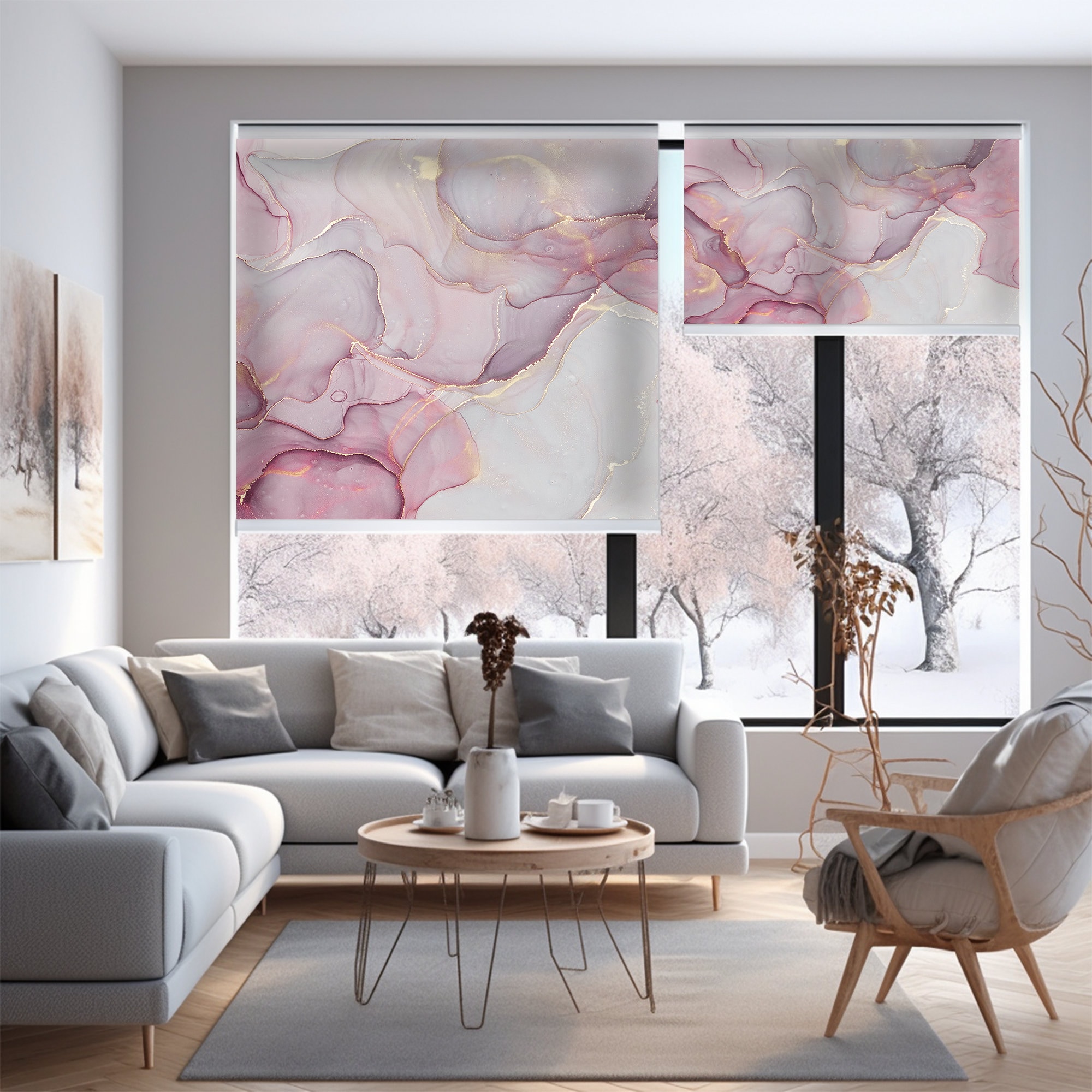 Pink Room Roller Blinds for Window or Door, Bohemian Style Window ...