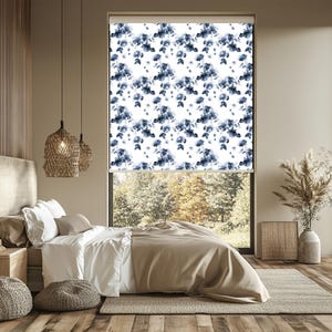 Flowers Pattern Roller Blinds for Window or Door, Window Roller Shades ...