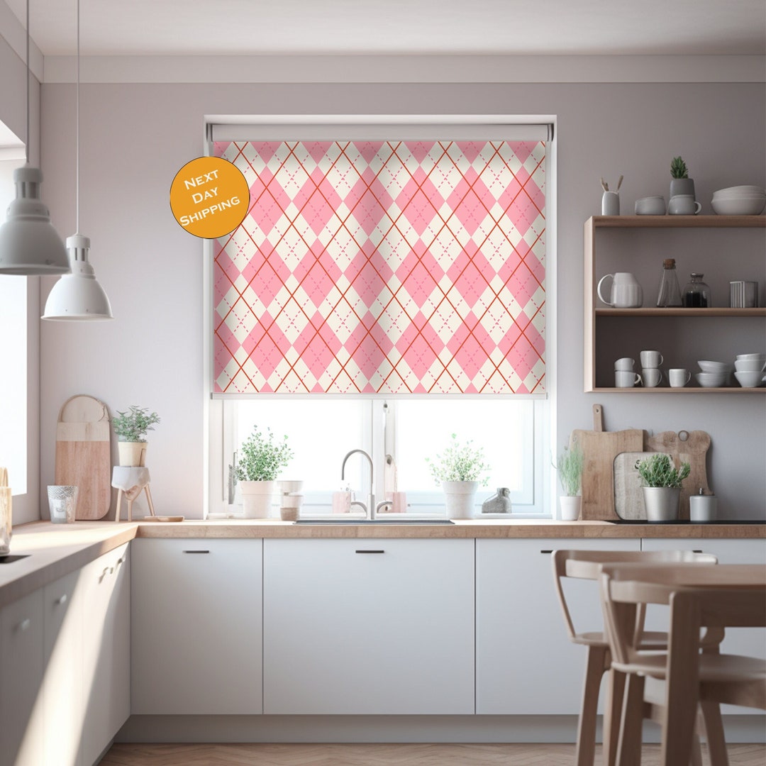 Pink Room Roller Blinds for Window or Door, Bohemian Style Window ...