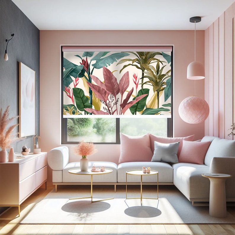 Flowers Pattern Roller Blinds for Window or Door, Window Roller Shades ...