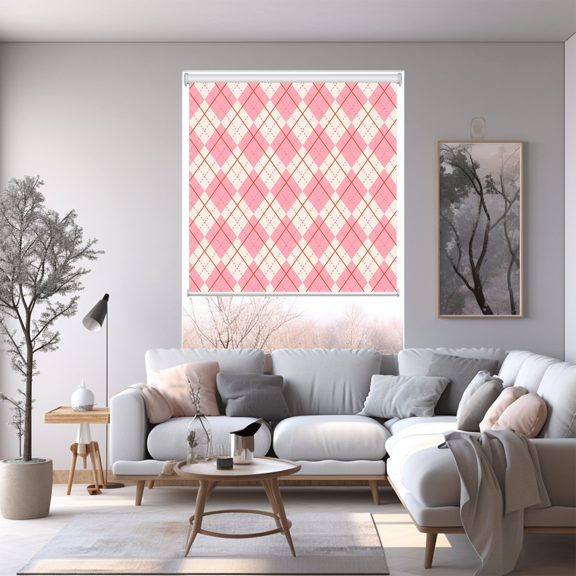 Pink Room Roller Blinds for Window or Door, Bohemian Style Window ...