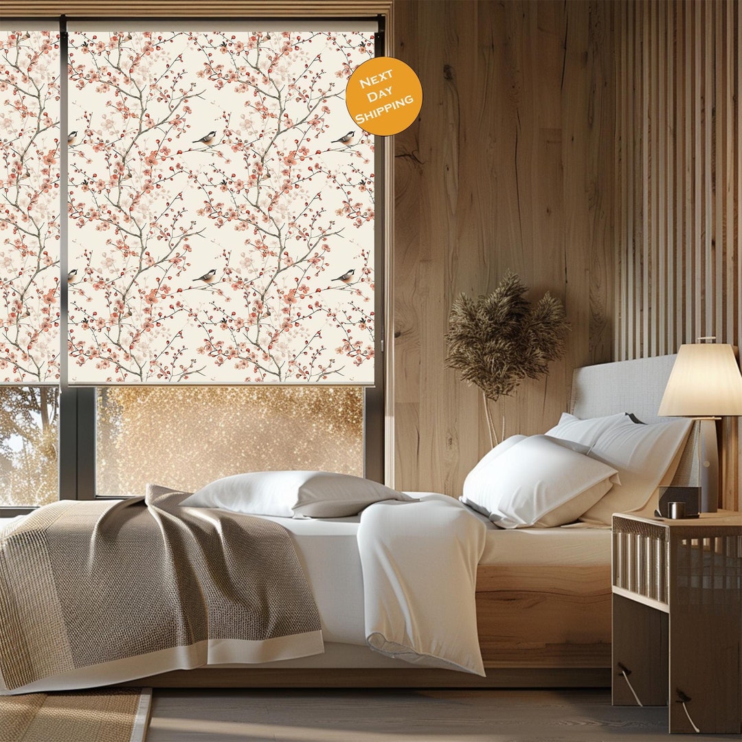 Bohemian Style Bird Pattern Window Roller Blinds, Natural Room Window ...