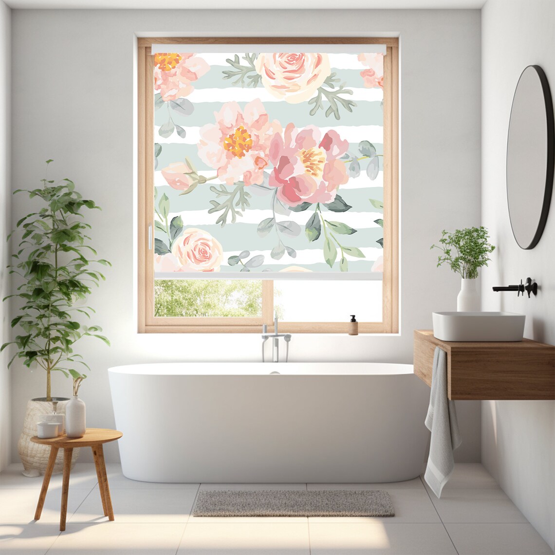 Flowers Pattern Roller Blinds for Window or Door, Window Roller Shades ...