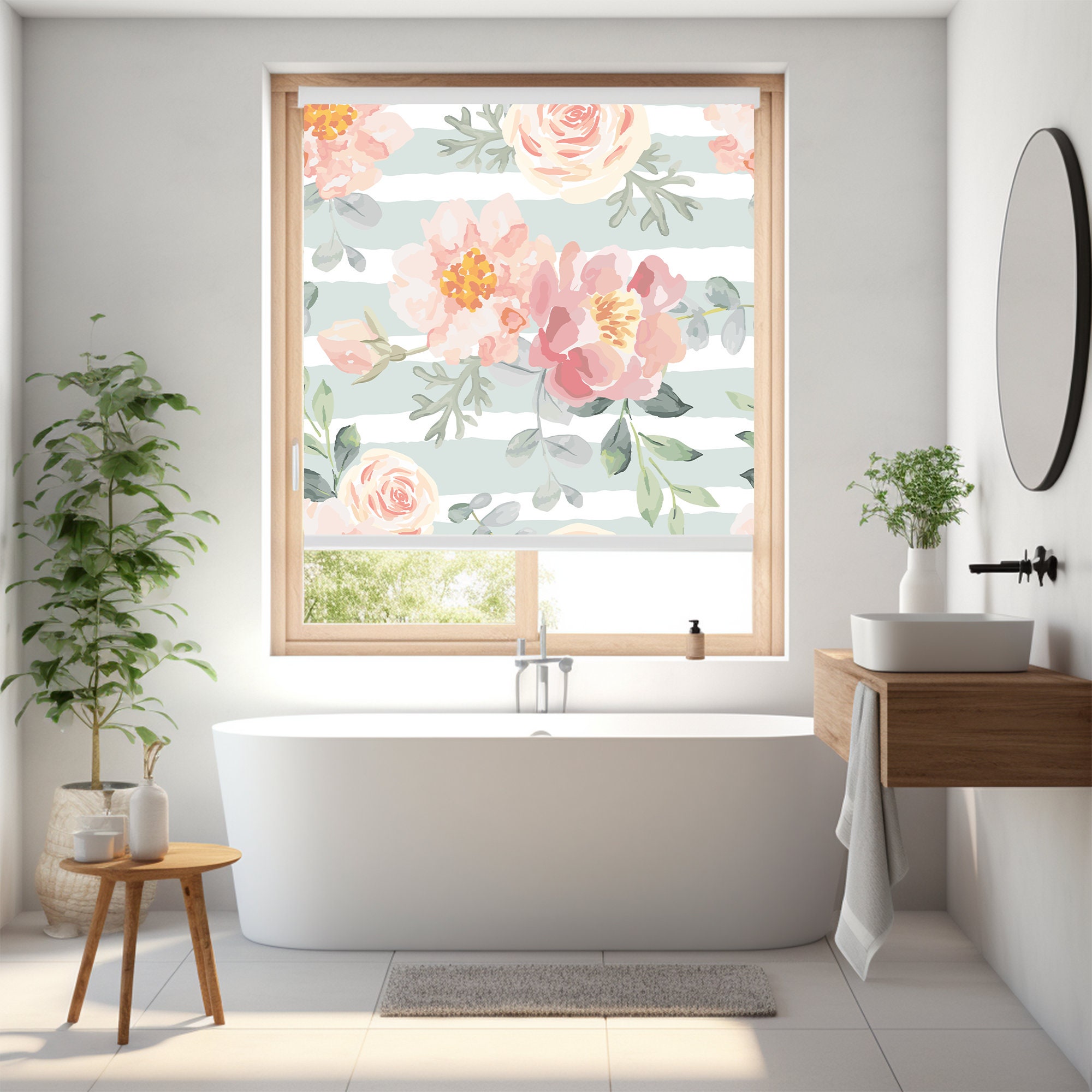 Flowers Pattern Roller Blinds for Window or Door, Window Roller Shades ...