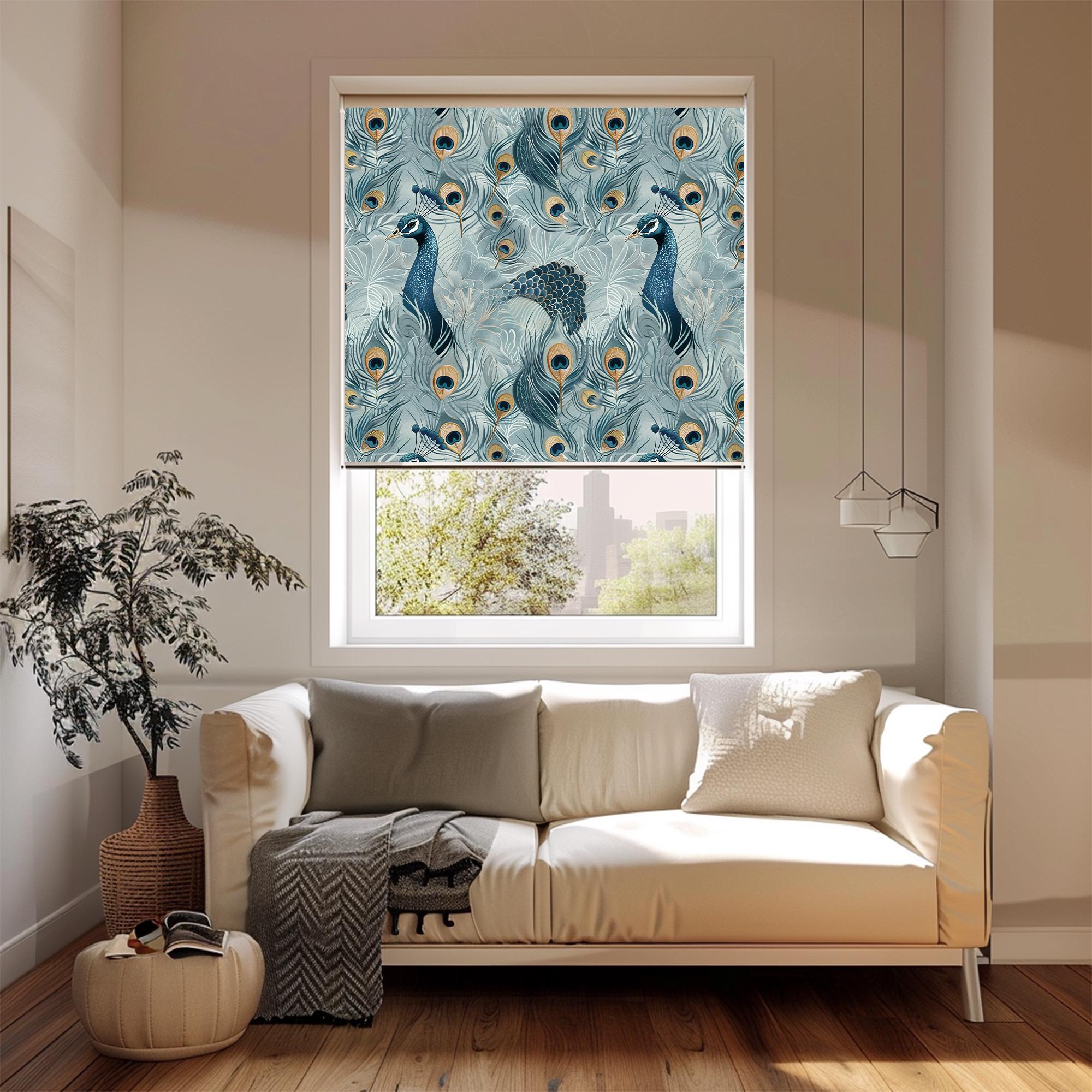 Peacock Pattern Window Roller Shades, Roller Blinds for Window or Door ...