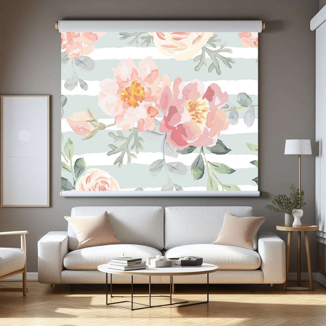 Flowers Pattern Roller Blinds for Window or Door, Window Roller Shades ...