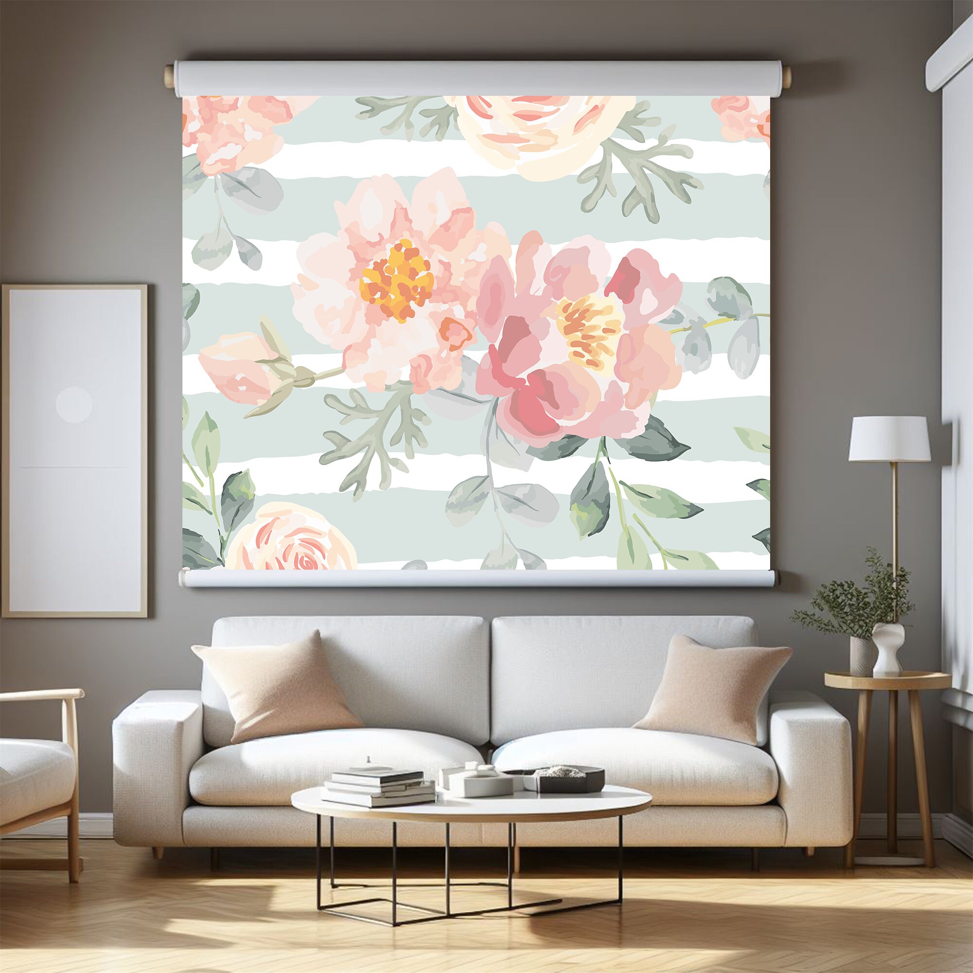 Flowers Pattern Roller Blinds for Window or Door, Window Roller Shades ...