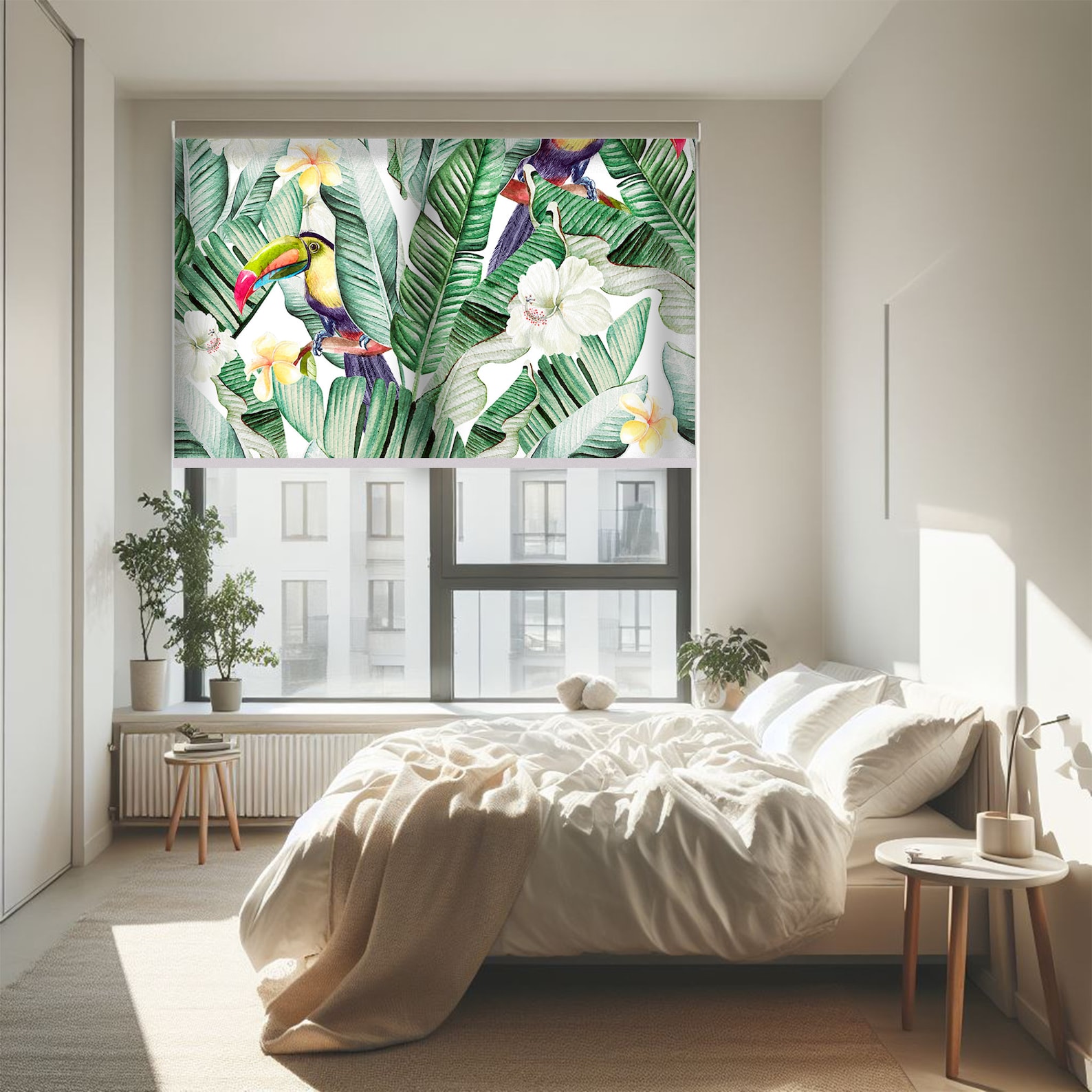 Tropical Pattern Roller Blinds for Window or Door, Green Consept Window ...