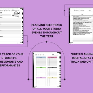 Music Studio Binder | Teacher Binder | Student Forms | Practice Record ...