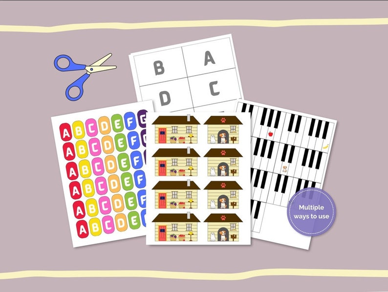 Piano Teaching Aid Key Note Houses Music Alphabet Tiles Piano Flash ...