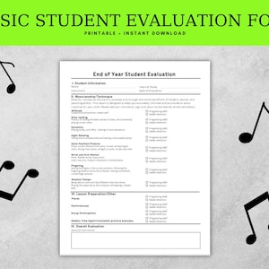 Music Student Assessment Bundle: Evaluation, Performance, and Growth ...