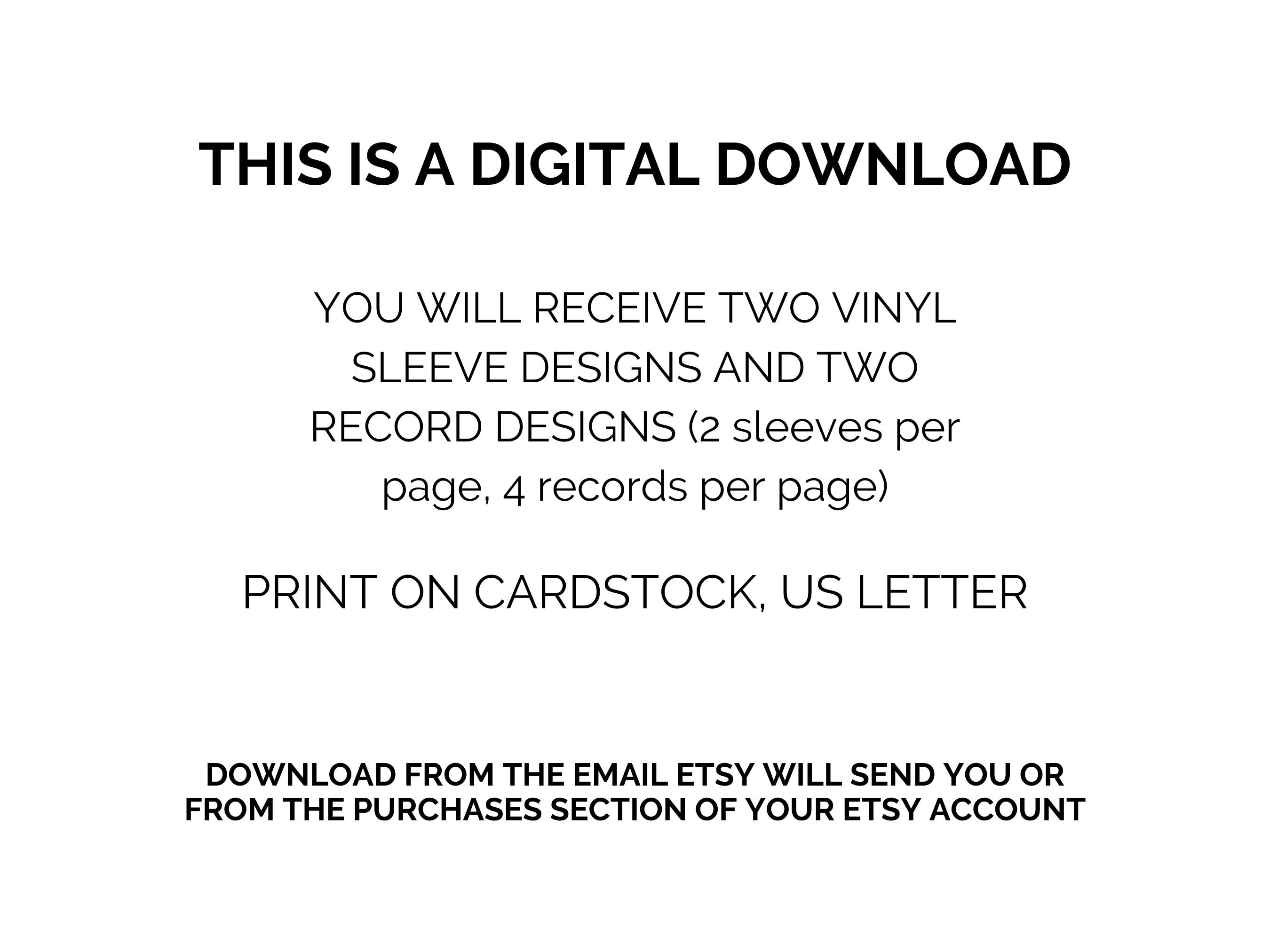 Vinyl Record Valentine Cards and Gift Card Holder, Printable Gift for ...