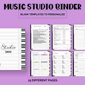 Music Studio Binder | Teacher Binder | Student Forms | Practice Record ...