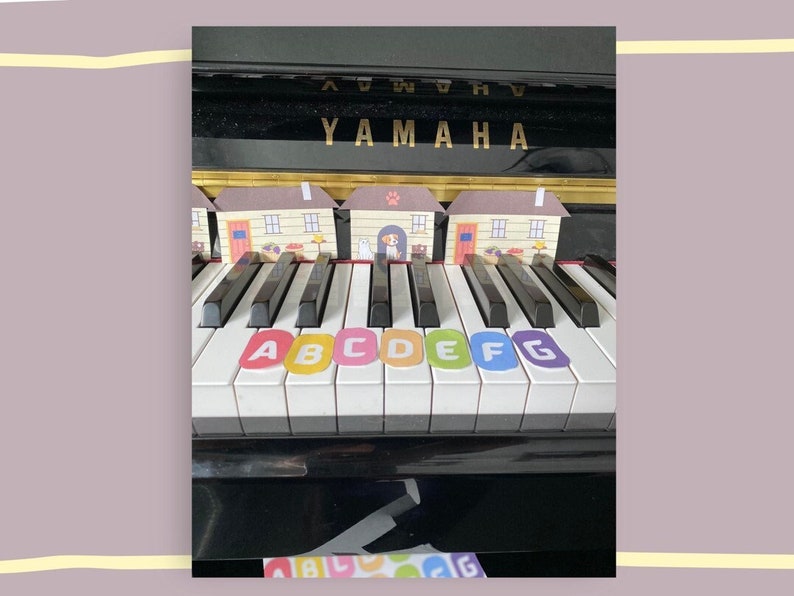 Beginner Piano Note Recognition | Key Note Houses | Music Alphabet ...