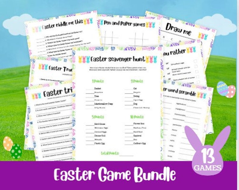 Easter Family Game Bundle | Printable Party Game | Easter Activity for ...