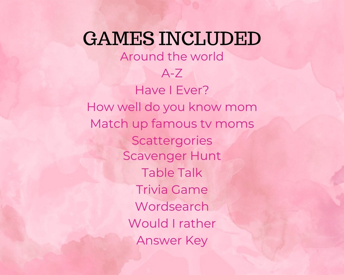 Mothers Day Bundle | Family Games | Mothers Day Printable | Games ...