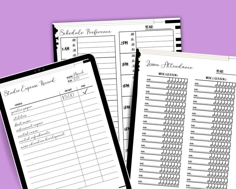 Music Studio Binder | Teacher Binder | Student Forms | Practice Record ...