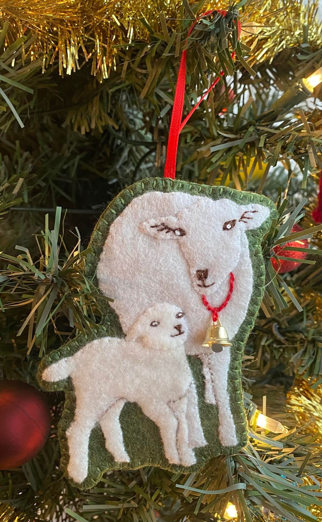 Sheep With Lamb Felt Applique Christmas Ornament Pattern - Etsy